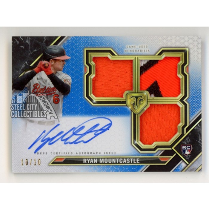 Ryan Mountcastle 2021 Topps Triple Threads Blue Autograph Jersey Rookie ...