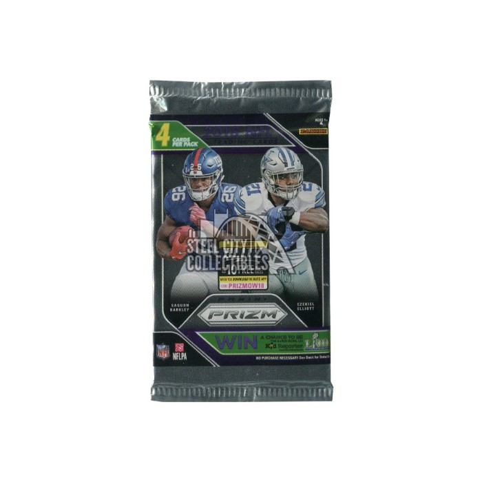 2018 Panini Prizm Football Pack (From Cello Multi Pack) | Steel City ...