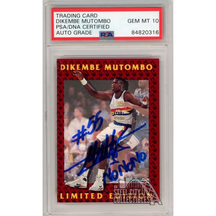 Dikembe Mutombo 1992-93 Fleer "No No No" Autograph Card #3 PSA/DNA 10 ...