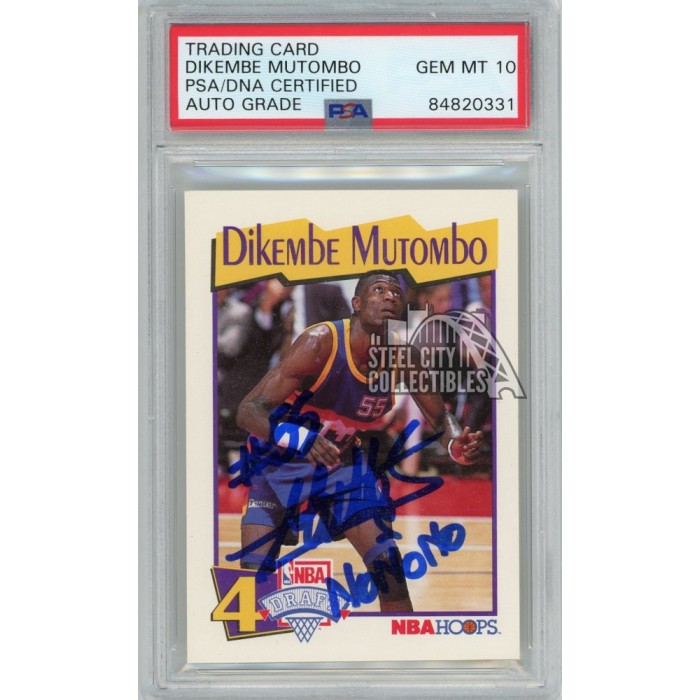 Dikembe Mutombo 1991-92 Hoops "No No No" Autograph Rookie Card #48 PSA ...