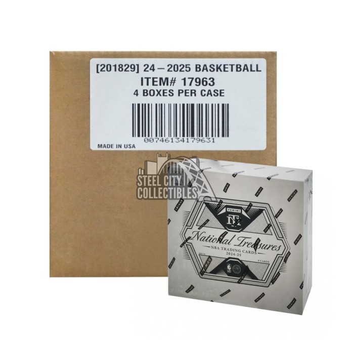 2024-25 Panini National Treasures Basketball Hobby 4-Box Case | Steel ...