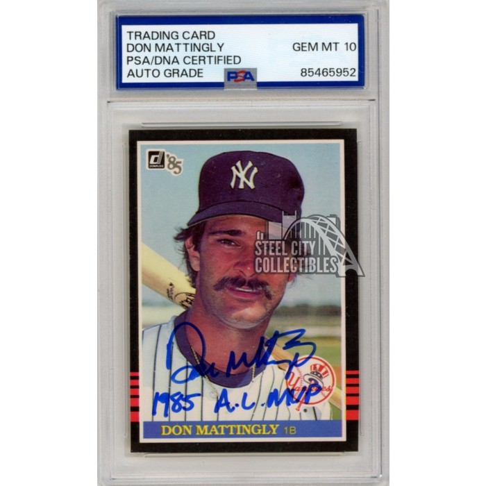 Don Mattingly 1985 Donruss 1985 AL MVP Autograph Card #295 PSA/DNA 10 ...