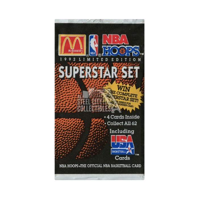 1991-92 McDonald's NBA Hoops Basketball Superstar Set Pack | Steel City ...