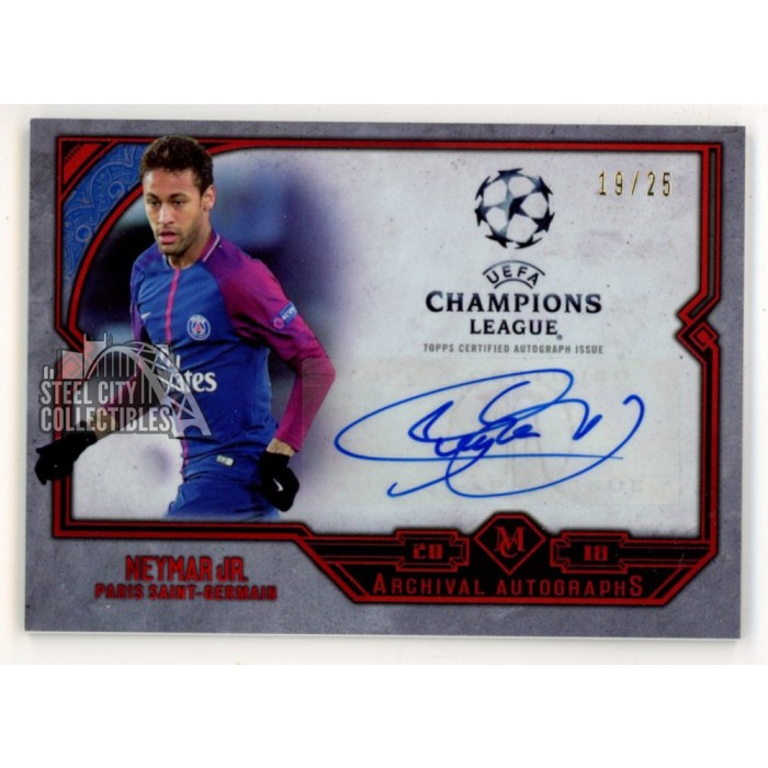 Neymar Jr. 2017-18 Topps Museum Archivals Autograph Card 19/25 | Steel ...