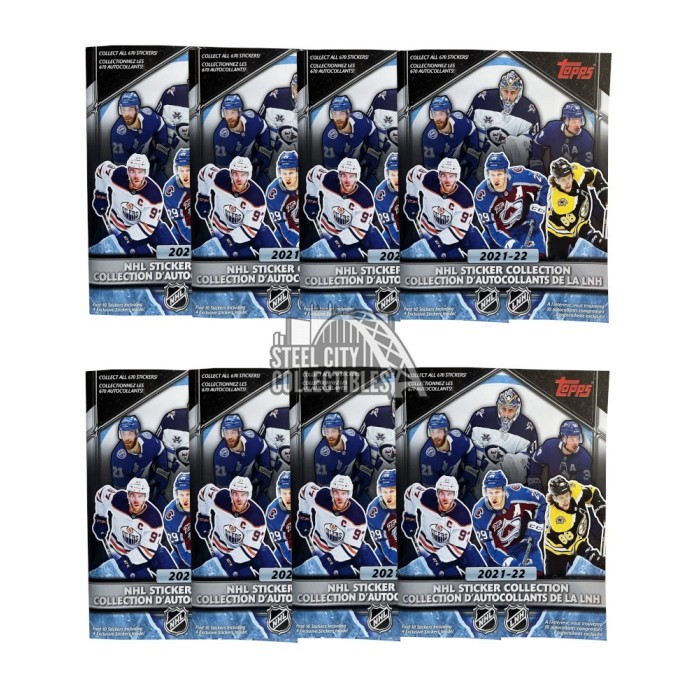 2021-22 Topps NHL Sticker Collection 8-Album Lot | Steel City Collectibles