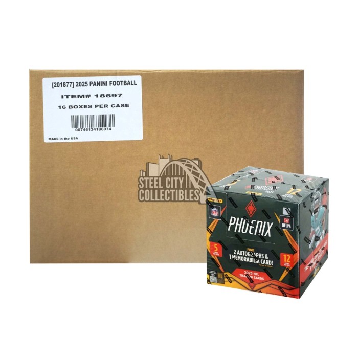 2025 Panini Phoenix Football Hobby 16-Box Case | Steel City Collectibles