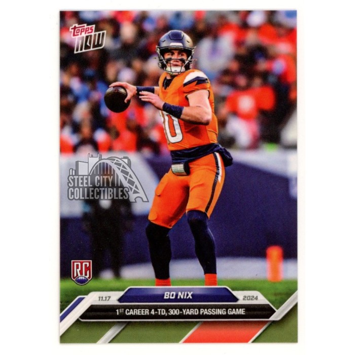 Bo Nix 2024 Topps Now Football Rookie Card RC #12 | Steel City Collectibles