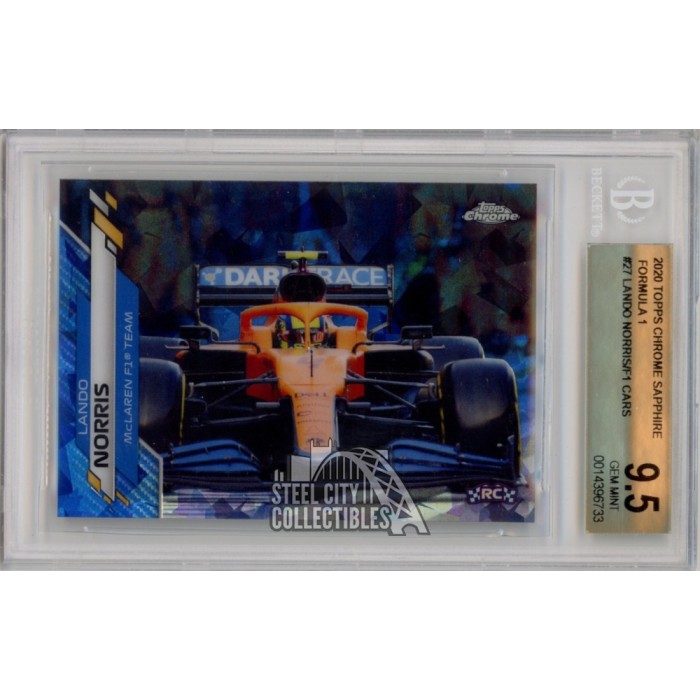 Lando Norris 2020 Topps Chrome Formula 1 Sapphire Rookie Card #27 BGS 9 ...