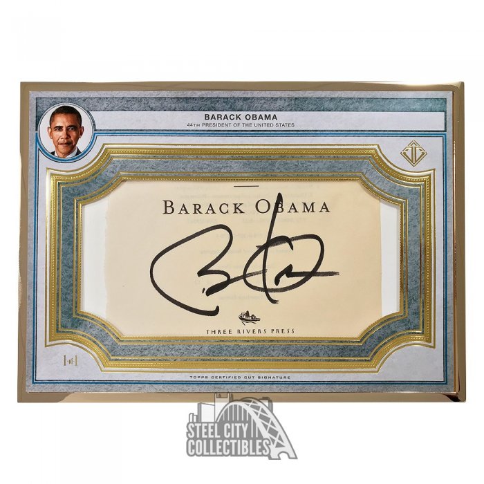 Barack Obama 2018 Topps Transcendent Oversized Cut Signature 1-of-1 ...