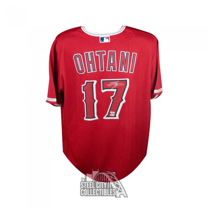 Shohei Ohtani Autographed Los Angeles Angels Nike Red Replica Baseball ...