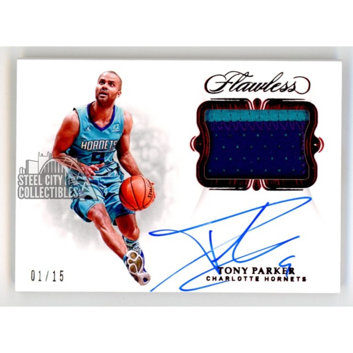 Tony Parker 2018-19 Panini Flawless Autograph Patch Card #SP-TPK 01/15 ...