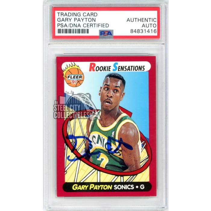 Gary Payton 1991-92 Fleer Rookie Sensations Autograph Card #9 PSA/DNA ...