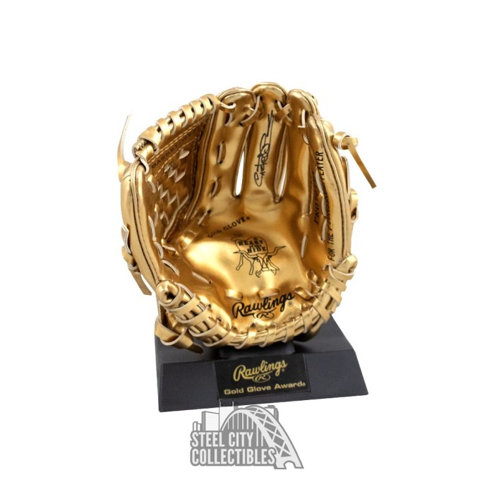 Carlos Pena Autographed Mini Gold Glove Award Trophy - BAS COA | Steel ...