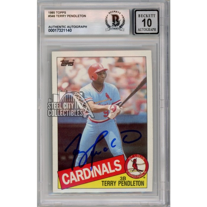 Terry Pendleton 1985 Topps Autograph Card #346 BAS 10 | Steel City ...