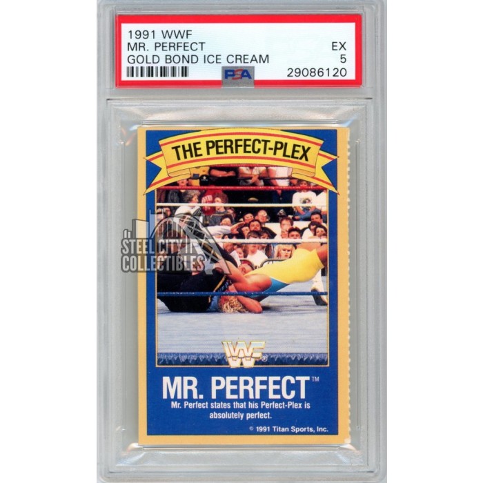 Mr. Perfect 1991 WWF Gold Bond Ice Cream Card PSA 5 | Steel City ...