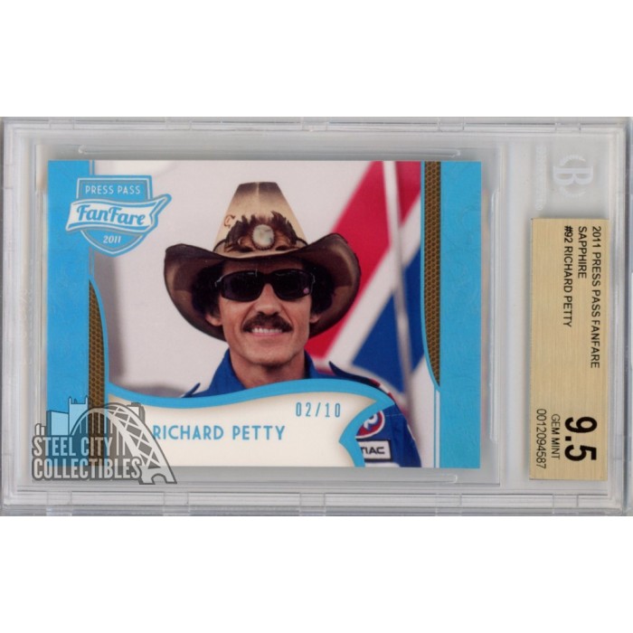 Richard Petty 2011 Press Pass Sapphire Card #92 02/10 BGS 9.5 Gem Mint ...