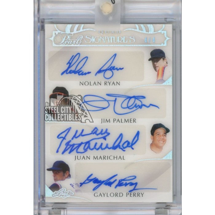 Ryan/Palmer/Marichal/Perry 2019 Leaf Pearl Quad Signatures Autograph ...