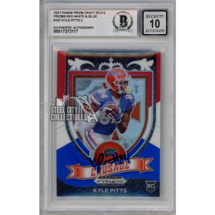 Kyle Pitts 2021 Panini Prizm Draft Crusade Red White Blue Autograph ...