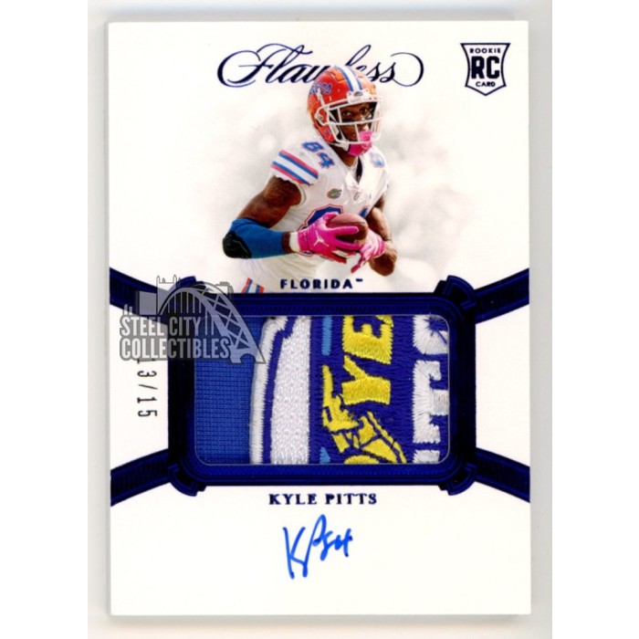 Kyle Pitts 2021 Panini Flawless Collegiate Autograph Rookie Logo Patch ...
