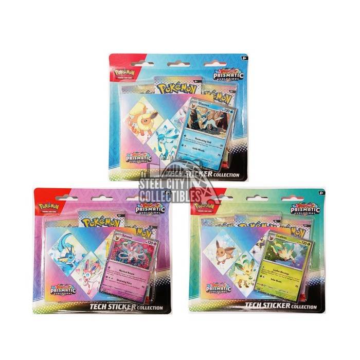 Pokemon Scarlet & Violet Prismatic Evolutions Tech Sticker Collection 3 ...