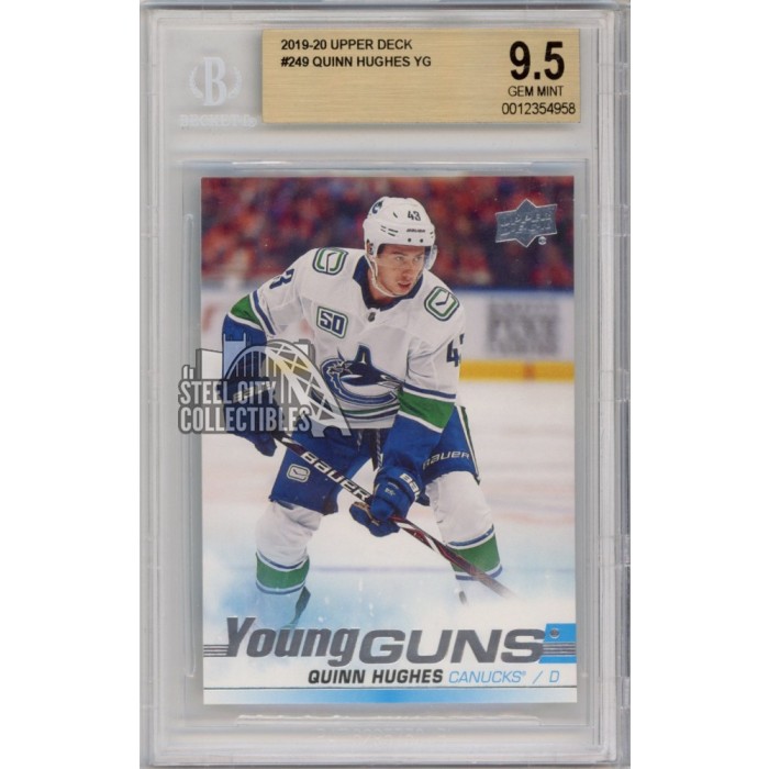 Quinn Hughes 2019-20 Upper Deck Young Guns Rookie Card #249 BGS 9.5 Gem ...