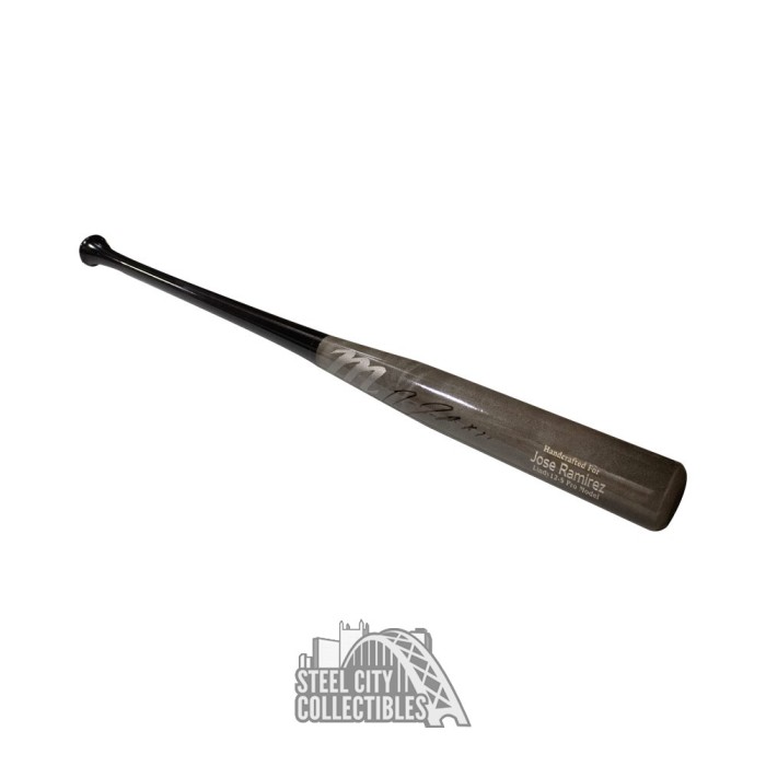 Jose Ramirez Autographed Gray Baseball Bat - BAS COA | Steel City ...