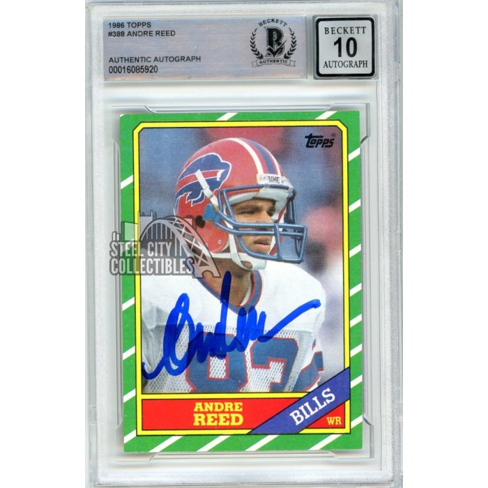 Andre Reed 1986 Topps Autograph Rookie Card #388 BAS 10 | Steel City ...
