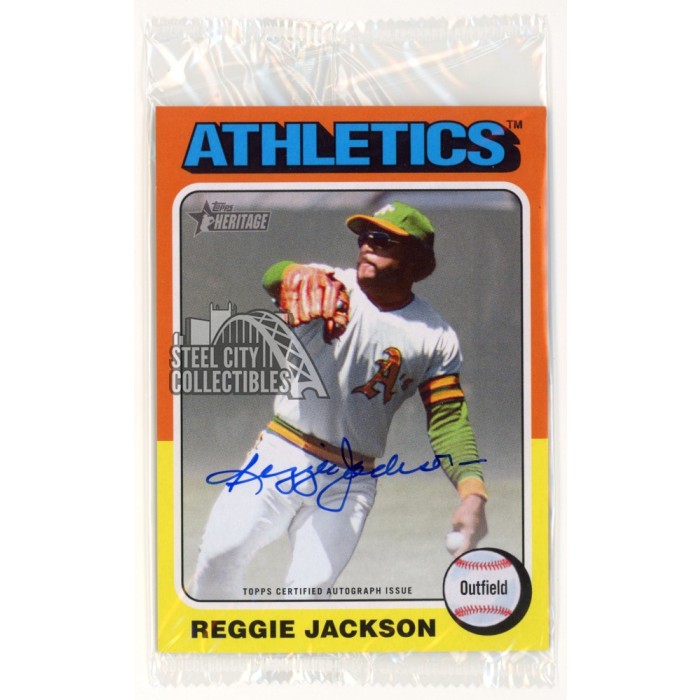 Reggie Jackson 2024 Topps Heritage Oversized 1975 Autograph Card #OBVA ...