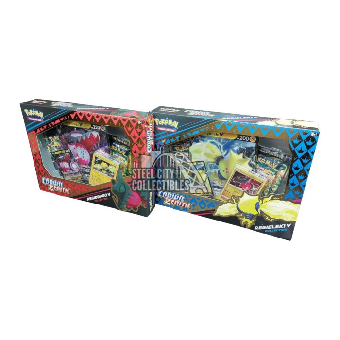 Pokemon Crown Zenith Regieleki V & Regidrago V Collection Box Pair ...