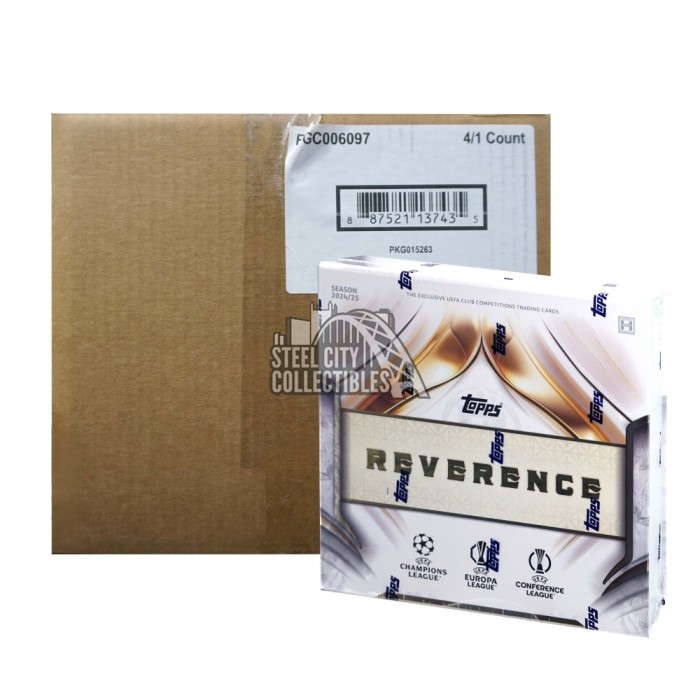 2024-25 Topps Reverence UEFA Club Competitions Soccer Hobby 4-Box Case ...