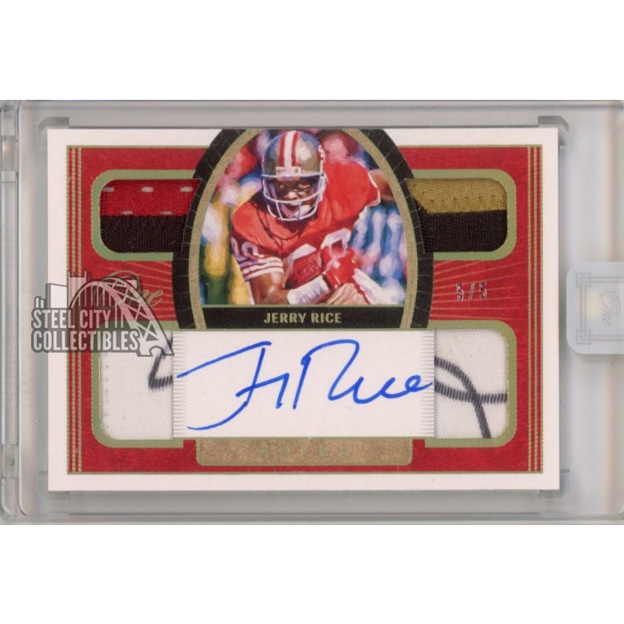Jerry Rice 2021 Panini One Autograph Quad Patch Card #54 5/5 | Steel ...
