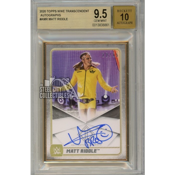 Matt Riddle 2020 Topps Transcendent WWE Autograph Card 22/25 BGS 9.5 ...