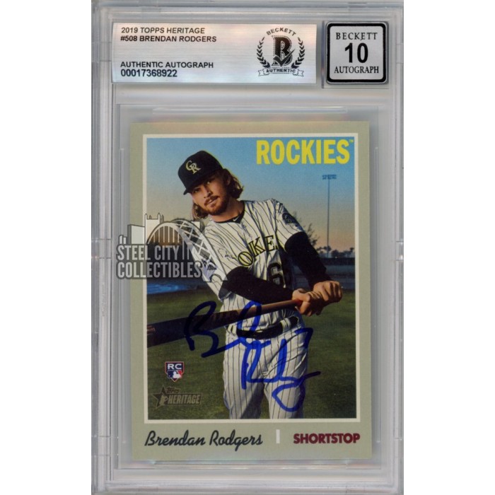 Brendan Rodgers 2019 Topps Heritage Autograph Rookie Card #508 BAS 10 ...