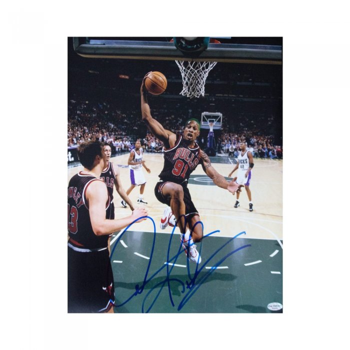 Dennis Rodman Autographed Chicago Bulls 11x14 Photo - Leaf COA (C ...
