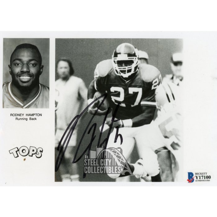 Rodney Hampton Autographed 5x7 Photo - BAS COA | Steel City Collectibles
