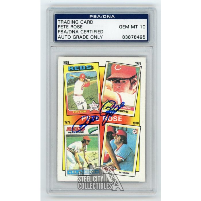 Pete Rose 1986 Topps Autographed Card #5 - PSA/DNA Gem MT 10 | Steel ...