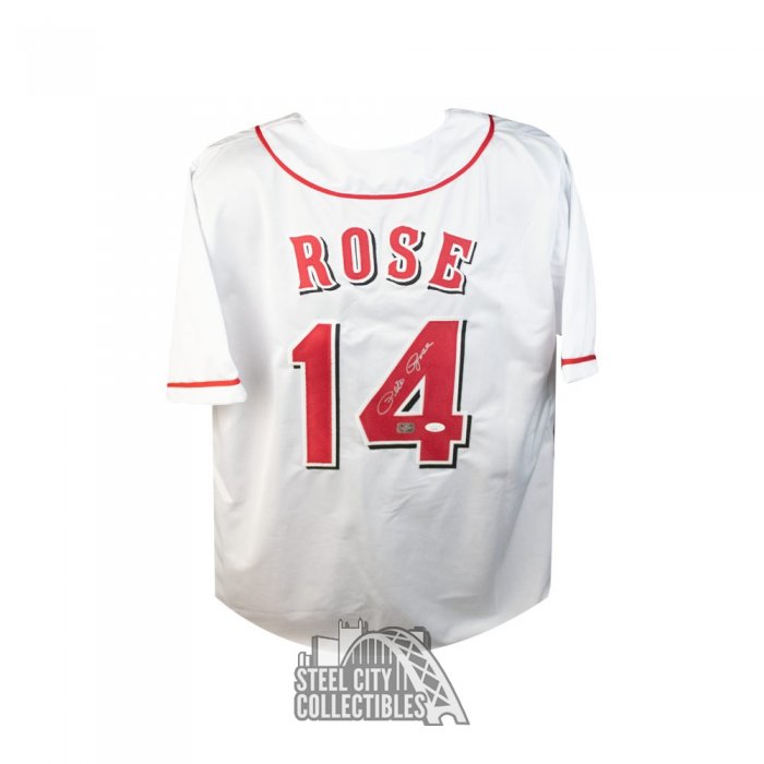 Pete Rose Autographed Cincinnati Custom Baseball Jersey - JSA COA ...