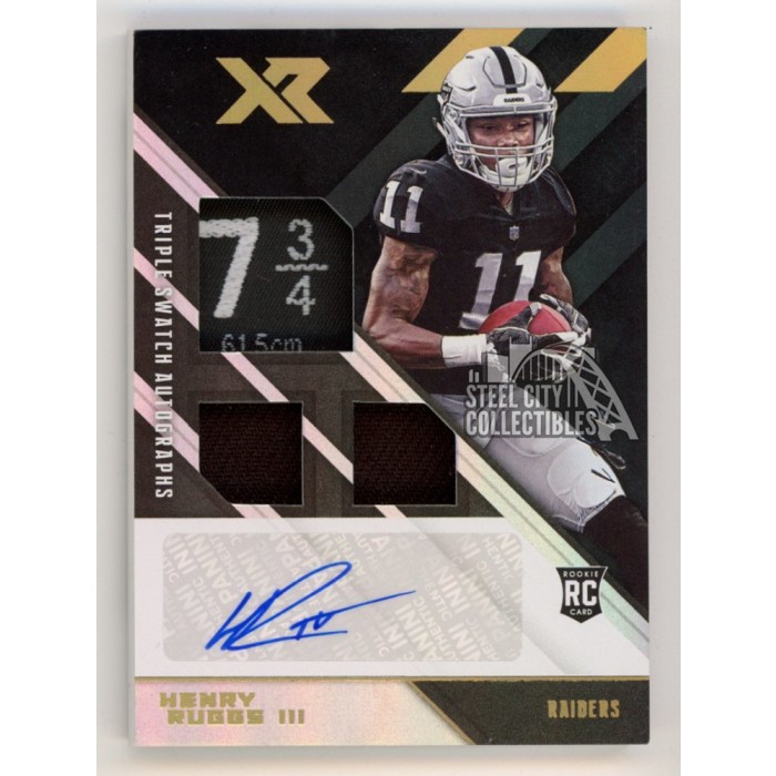 Henry Ruggs 2020 Panini XR Triple Patch Autograph Rookie Card #207 1/1 ...