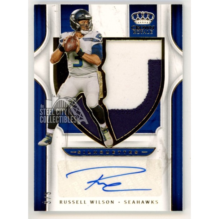 Russell Wilson 2019 Panini Crown Royale Silhouettes Autograph Patch ...