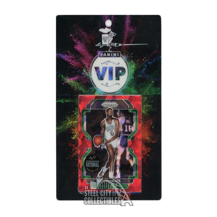 Bill Russell 2021-22 Panini Prizm Red Cracked Ice 1/1 National VIP ...