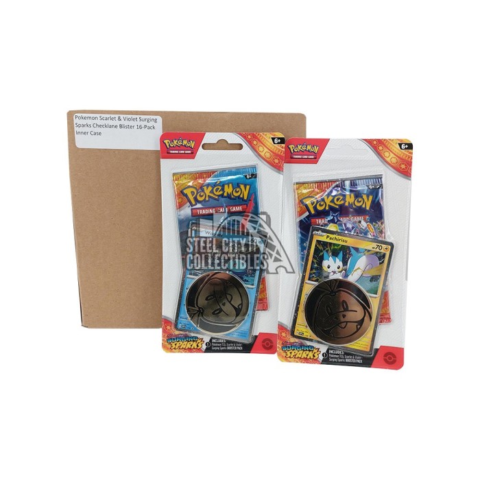 Pokemon Scarlet & Violet Surging Sparks Checklane Blister 16-Pack Inner ...
