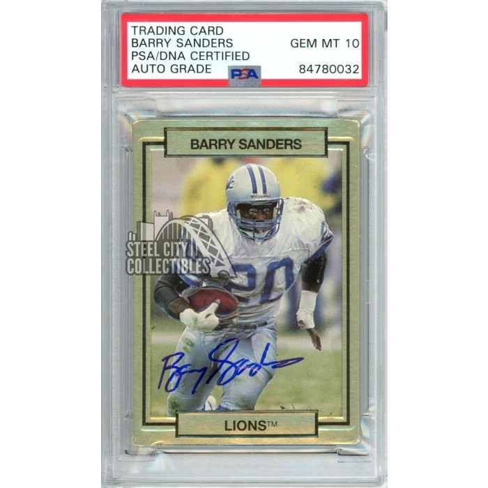 Barry Sanders 1990 Action Packed Autograph Card #78 PSA/DNA 10 | Steel ...