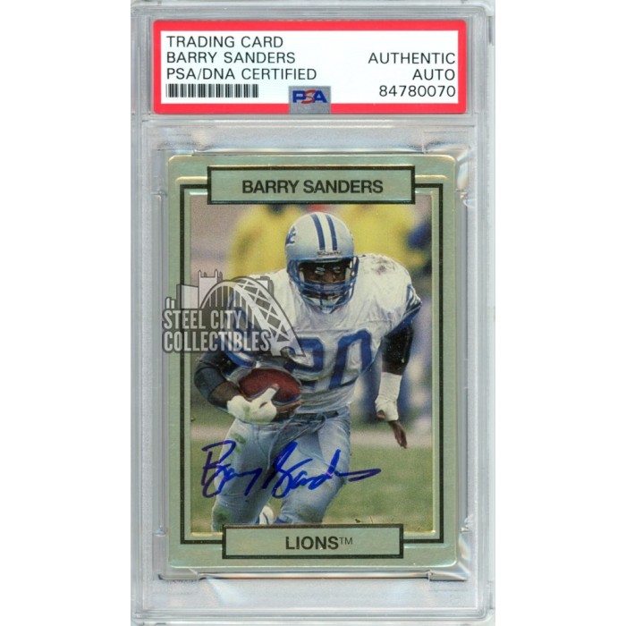 Barry Sanders 1990 Action Packed Autograph Card #78 PSA/DNA | Steel ...