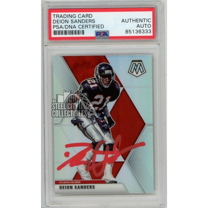 Deion Sanders 2020 Panini Mosaic Silver Autograph Card #18 PSA/DNA (Red ...