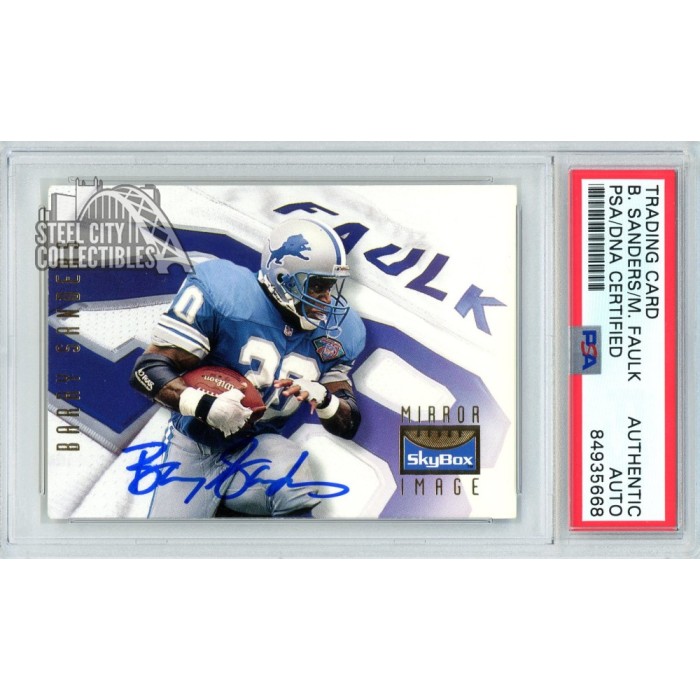 Barry Sanders/Marshall Faulk 1995 Skybox Autograph Card #150 PSA/DNA ...