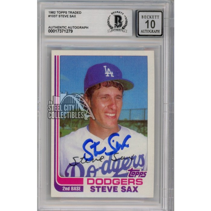 Steve Sax 1982 Topps Traded Autograph Card #103T BAS 10 | Steel City ...