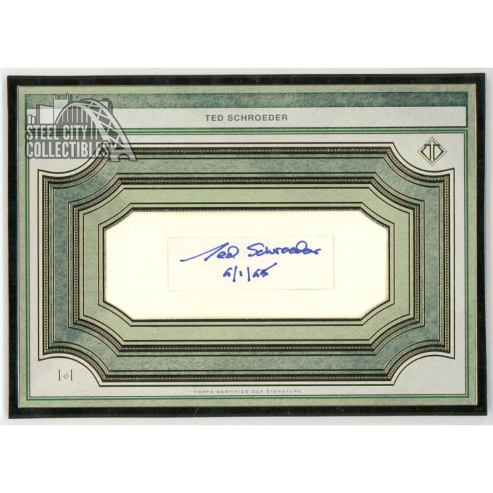 Ted Schroeder 2020 Topps Transcendent Tennis Oversized Cut Signature ...