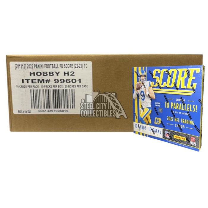 2022 Panini Score Football Hobby H2 20-Box Case | Steel City Collectibles