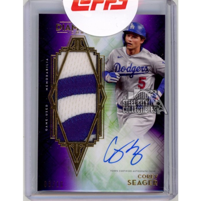 Corey Seager 2021 Topps Diamond Icons Autograph Patch Card 06/10 ...