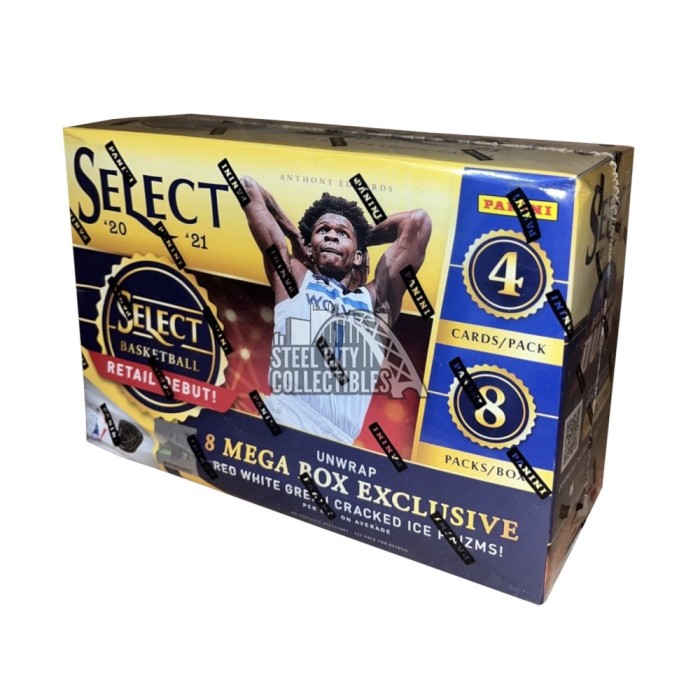 2020-21 Panini Select Basketball Mega Box - Red, White, Green Cracked ...